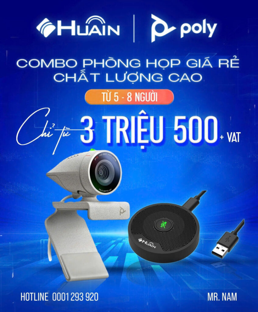 Combo phòng họp giá rẻ chất lượng cao: Camera Poly Studio P5 ...